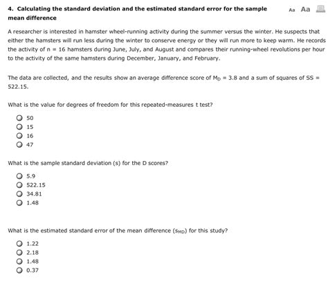 Solved Calculating The Standard Deviation And The Chegg