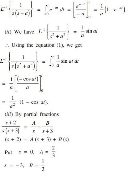 Evaluate I L 1 1ss A Ii L 1 1ss2 A2 Iii L 1 S