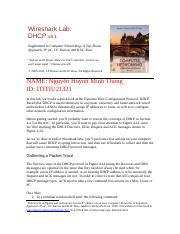 Wireshark Lab DHCP Protocol Packet Tracing Guide Course Hero