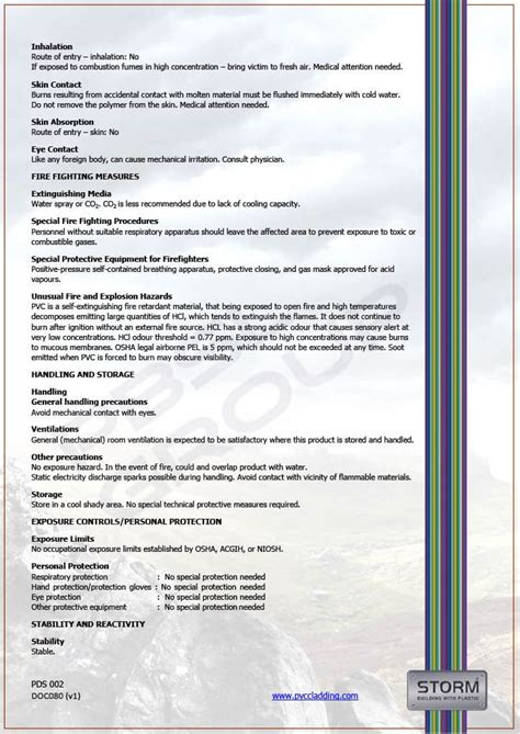 General Hygiene Cladding Information And Data Sheet