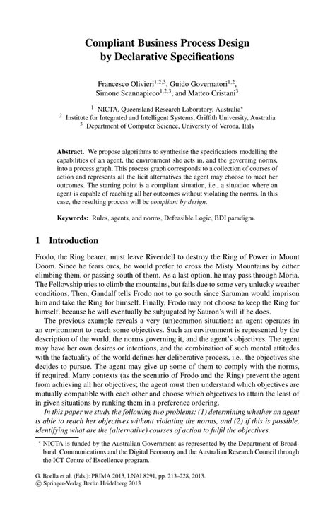 Pdf Compliant Business Process Design By Declarative Specifications