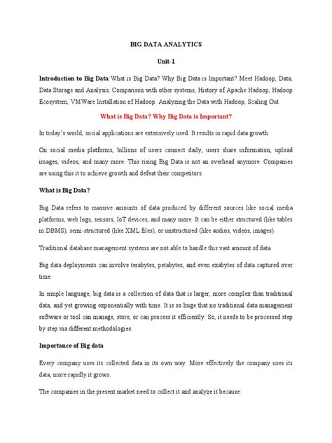 Bda Unit 1 Pdf Apache Hadoop Map Reduce