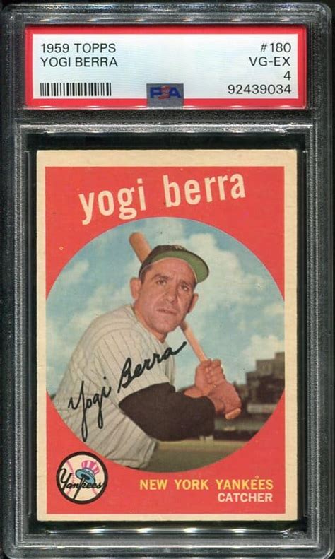 1959 Topps 180 Yogi Berra Psa 4 Hof 92439034 All Star Cards Inc