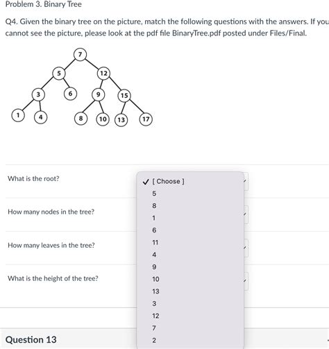 Solved Q Given The Binary Tree On The Picture Match The Chegg