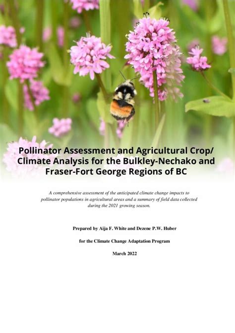 Pollinator Assessment And Cropclimate Analysis For Bulkley Nechako And Fraser Fort George Bc