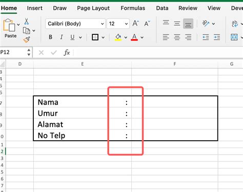 Cara Membuat Titik Dua Sejajar Di Excel Panduan Form Online
