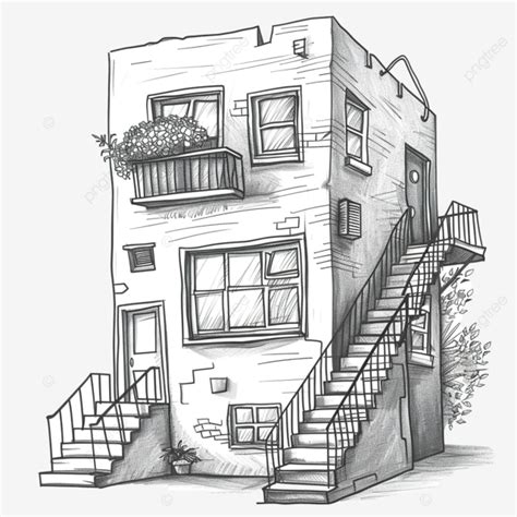 테라스와 계단이 있는 집 낙서 집 테라스 계단 Png 일러스트 및 이미지 에 대한 무료 다운로드 Pngtree