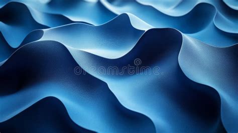 Abstract Blue Fabric Waves Soft Texture And Undulating Pattern Modern Art And Design Concept