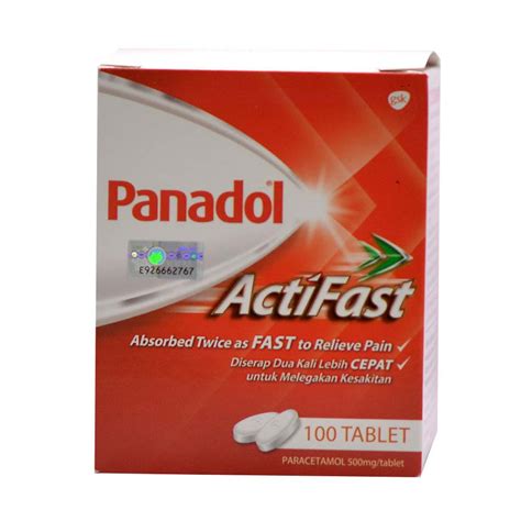Panadol Actifast Demam Sakit Kepala Badan 100 Biji Shopee Malaysia
