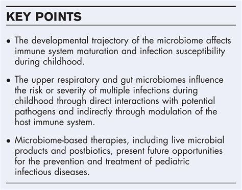 Host Microbiome Pathogen Interactions In Pediatric Infection Current Opinion In Infectious