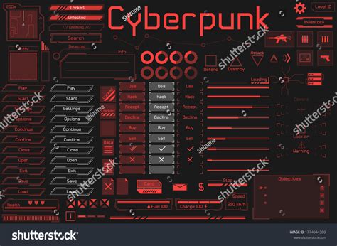디지털 및 사이버 펑크 스타일의 준비된 스톡 벡터 로열티 프리 1774044380 shutterstock