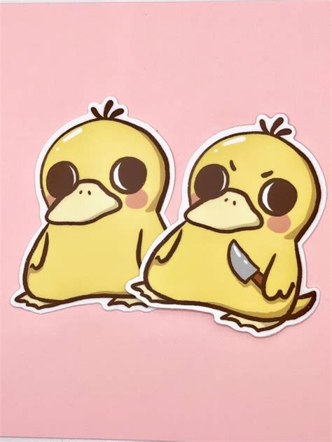 Pokemon Psyduck Head Empty Angy Sticker Etsy