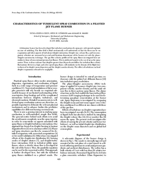 Pdf Characteristics Of Turbulent Spray Combustion In A Piloted Jet Flame Burner