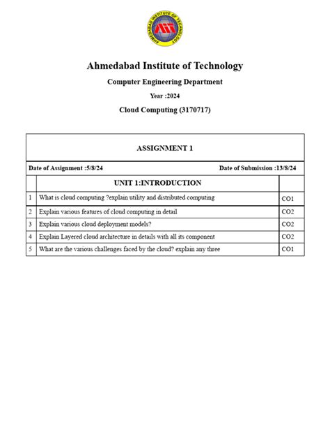 Cc Assignment 1 Pdf