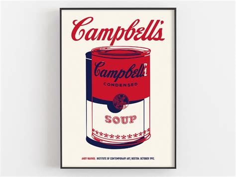Campbell S Soup Can Print Andy Warhol Exhibition Poster Etsy Institute Of Contemporary Art