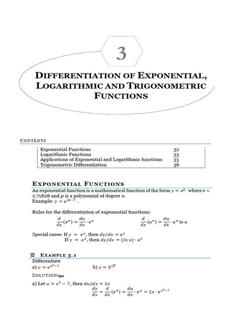 Differentiation Of Exponential Logaritmic Trigonometric Pdf Exponential Function Abstract