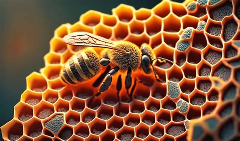 Premium Photo The Intricate Structure Of A Bees Honeycomb As It