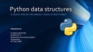 Python Data Structures Lists And Tuples Presentation PPTX Programming Languages Computing
