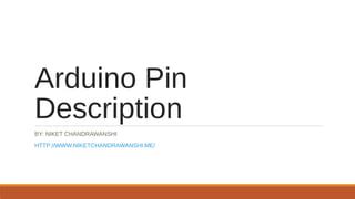 Arduino Uno Pin Description PPS