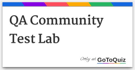 Qa Community Test Lab