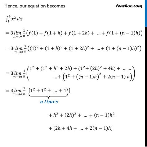 Question Integrate X X Dx By Limit As A Sum Area As A Sum