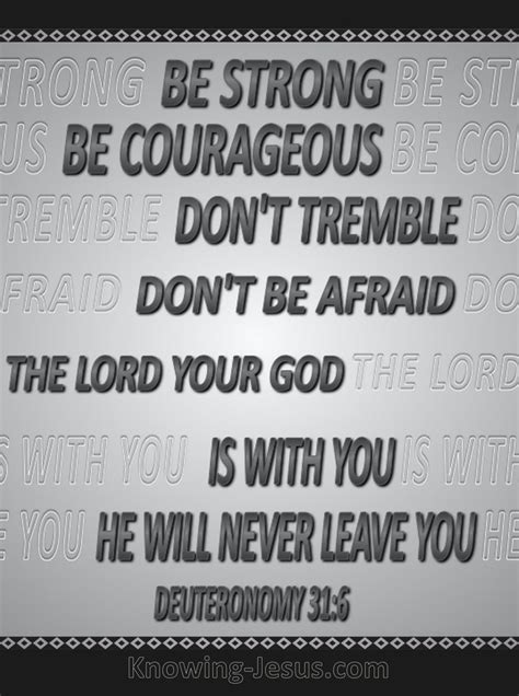Deuteronomy 316 Be Strong And Courageous Do Not Be Afraid Or Tremble