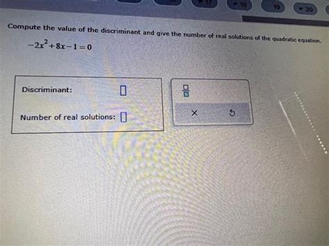 Solved Compute The Value Of The Discriminant And Give The