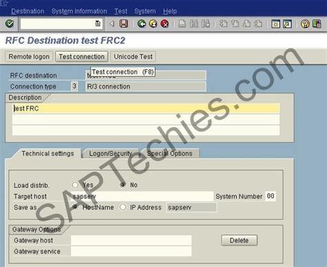 SM Create And Maintain RFC Destinations