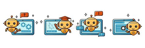 Using Ai Chat Bot Assistant For Online Applications Cartoon Vector Illustrations Stock Vector