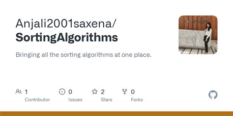 GitHub Anjali2001saxena SortingAlgorithms Bringing All The Sorting