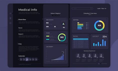 Infographic 요소 컬렉션 대시 보드 템플릿 무료 벡터