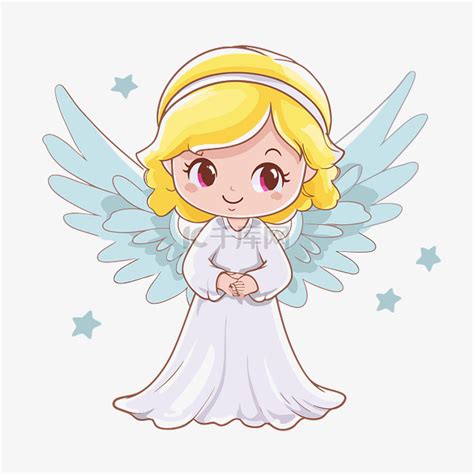 天使剪贴画 小卡通天使 带有银色翅膀的天使 带有白色翅膀的矢量素材图片免费下载 千库网