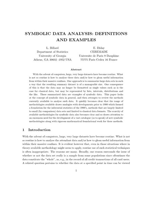 Symbolic Data Analysis Pdf Statistics Data