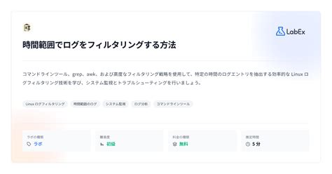 時間範囲でログをフィルタリングする方法 Labex