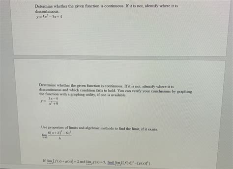 Solved Determine Whether The Given Function Is Continuous Chegg