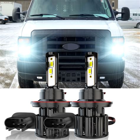 For Ford E 150 E 250 E 350 E 450 2008 2014 2x H13 9008 Led Headlight