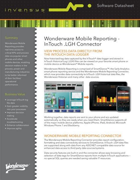 wonderware mobile reporting intouch lgh connector
