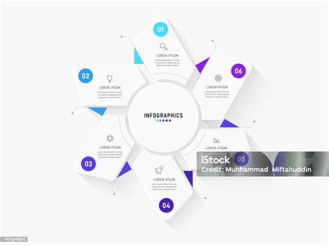 벡터 인포 그래픽 레이블 디자인 템플릿과 아이콘과 6 옵션 또는 단계 프로세스 다이어그램 프리젠 테이션 워크 플로우 레이아웃 배너 플로우 차트 정보 그래프에 사용할 수