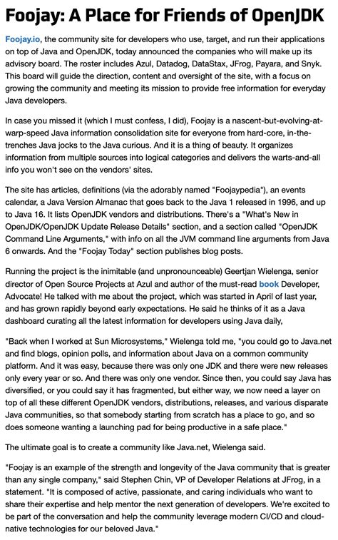 Foojay A Place For Friends Of OpenJDK
