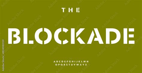 Geometric Stencil Alphabet Bold Block Letters Industrial Cutout Style