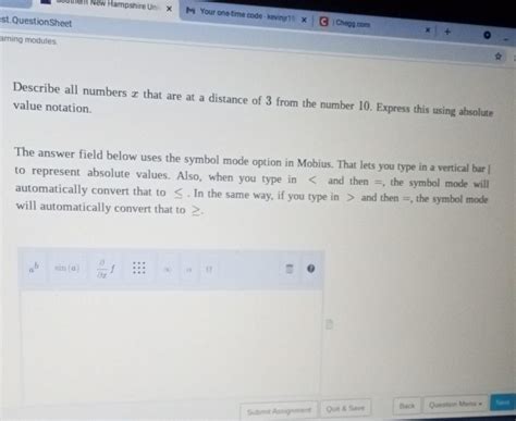 Solved Describe All Numbers X That Are At A Distance Of 3