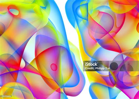 녹색 오렌지 녹색 파란색과 흰색 믹스 그라데이션 색상의 밝은 컬러의 투명 한 다층 소재로 곡선 물결 모양의 유기 선에 초현실적 인 물질의 일부와 추상 미술 3d 배경의 3d