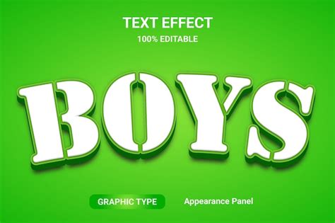 Premium Vector | Boys text effect