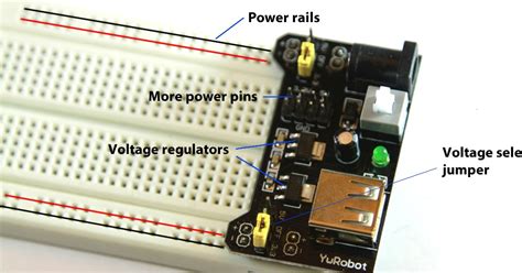 connected things using ywrobot breadboard power supply
