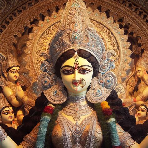 Devi Durga Ma Divine Strength Represented In Durga Idol During Navratri