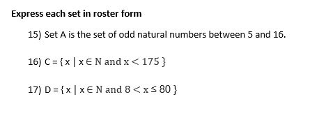 Solved Express Each Set In Roster Form 15 Set A Is The Set Chegg Com
