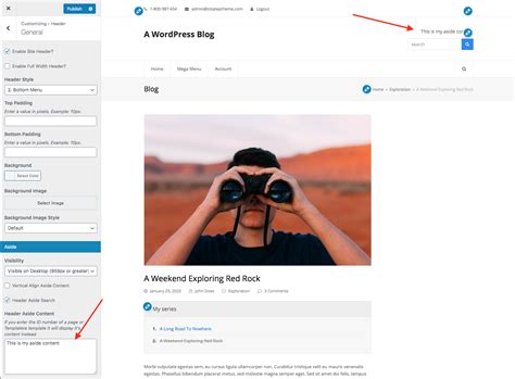 Header Aside Content Adding Extra Content To The Header Total WordPress Theme