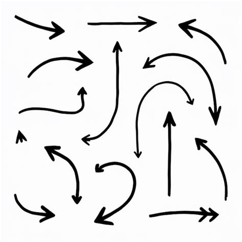 Premium Vector Assortment Of Dynamic Black Arrows Varied In Direction Length And Curve