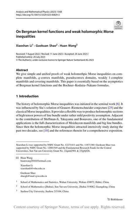 On Bergman Kernel Functions And Weak Holomorphic Morse Inequalities