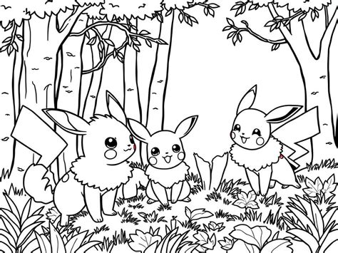 Pikachu Evolution Coloring Page